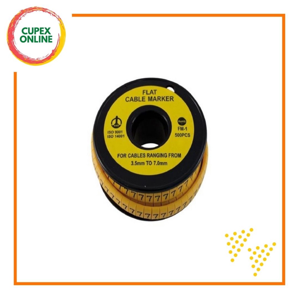 KSS FM Flat Cable Marker Symbol/No./Alphabet -, /, 0-9, A-X (cupex ...