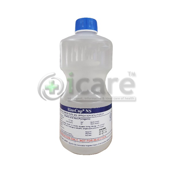 RINSCAP SODIUM CHLORIDE 0.9% IRRIGATION SCREW CAP 500ML/1000ML | Shopee ...