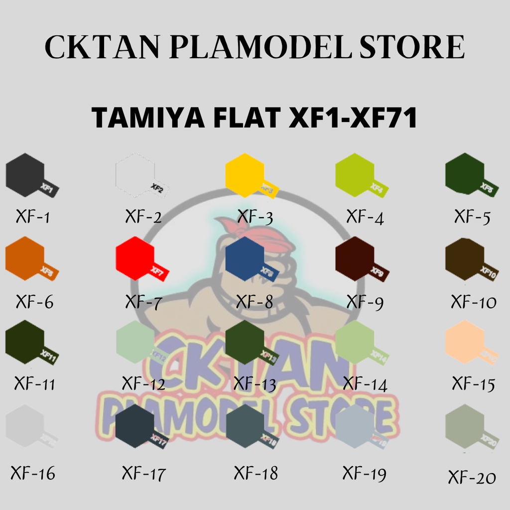 TAMIYA ACRYLIC PAINT MINI XF1 - XF71 10ML (FLAT) ① | Shopee Malaysia