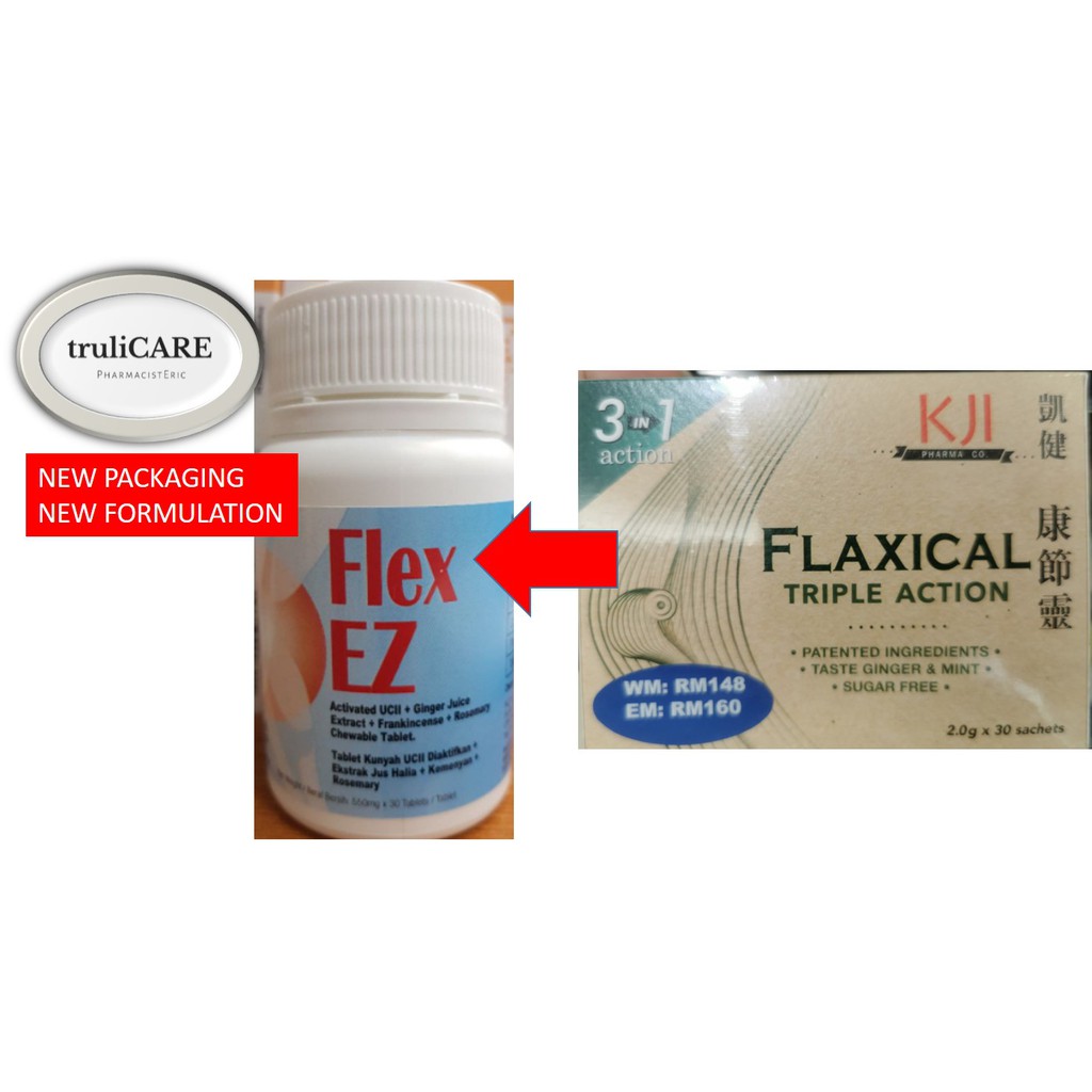FLEX EZ (NEW FORMULATION) FROM PREVIOUS FLAXICAL TRIPLE ACTION 3IN1 2G ...