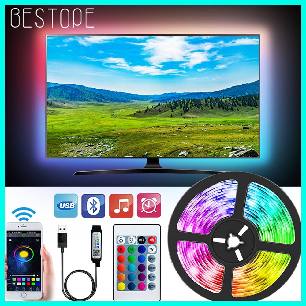 Bluetooth USB LED Strip Light SMD DC 5V USB RGB Lighting Flexible LED Lamp Tape Ribbon RGB TV ...