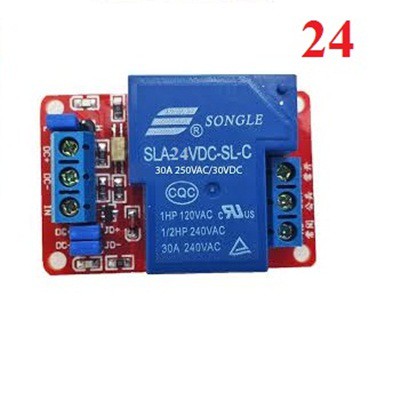 Module 1 relay 24Vdc 30A with optocoupler 2 high/low trigger levels ...