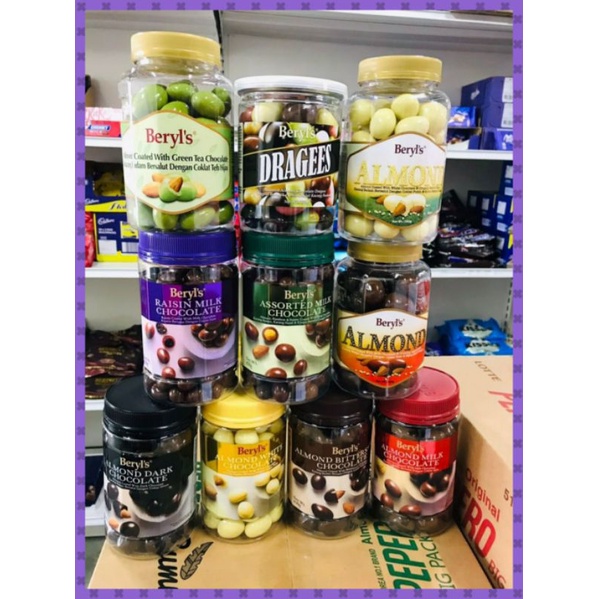 BERYL'S ALMOND CHOCOLATE JAR PELBAGAI PERISA (380g~450g) | Shopee Malaysia