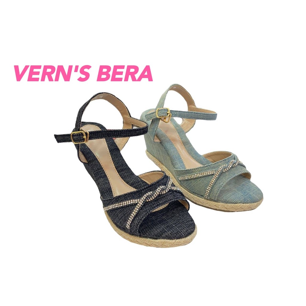 VERN'S LADY WEDGES SHOES S34009010 BK,BL | Shopee Malaysia