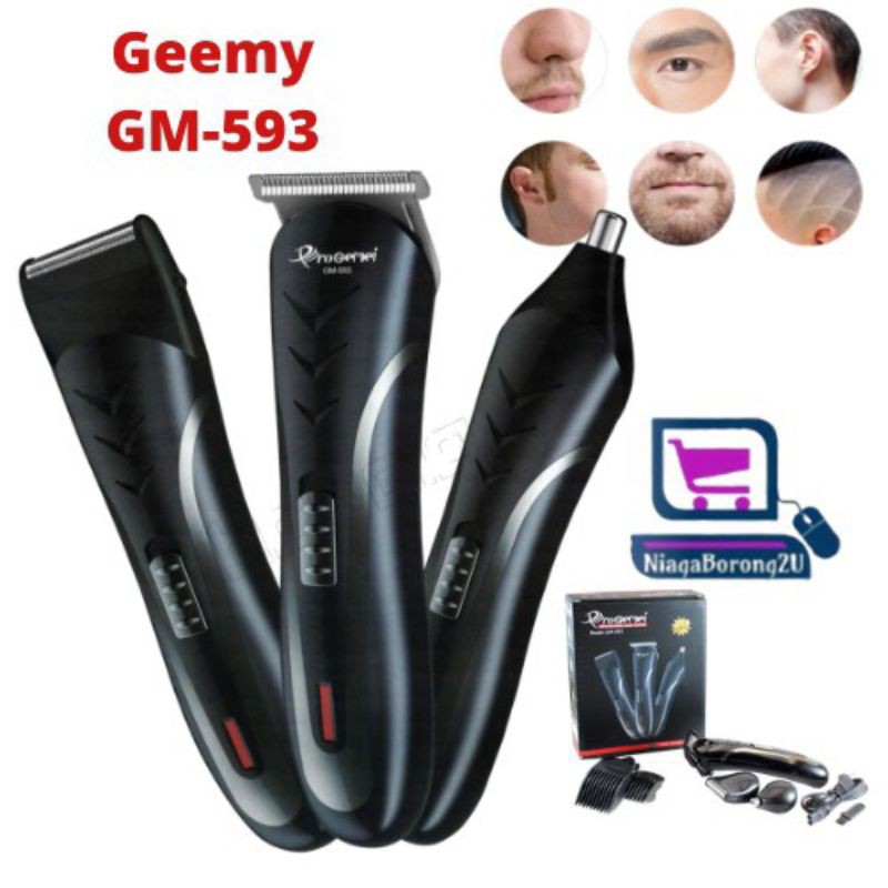 GEEMY HAIR TRIMMER MODEL GM-593 HAIR STYLE MACHINE | Shopee Malaysia
