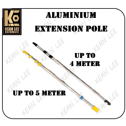 4M & 5M ADJUSTABLE ALUMINIUM EXTENSION POLE PAINTING ROLLER ROD/ ALAT ...