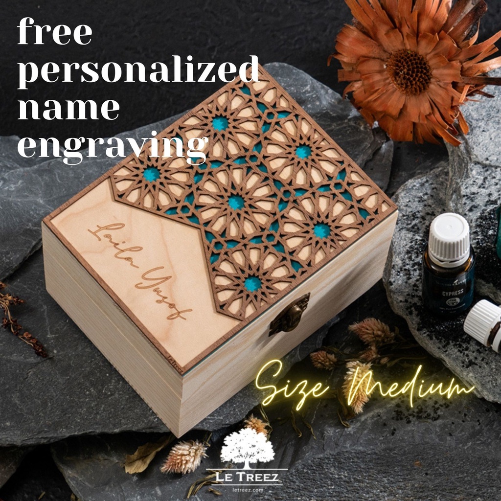Essential Oil Box Gift Set Wooden Young Living Doterra Hadiah ...