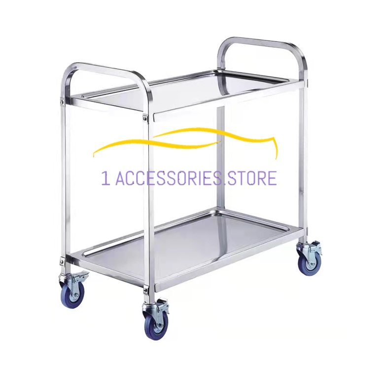 Stainless steel dining car two-tier trolley/Kitchen trolley / KITCHEN ...