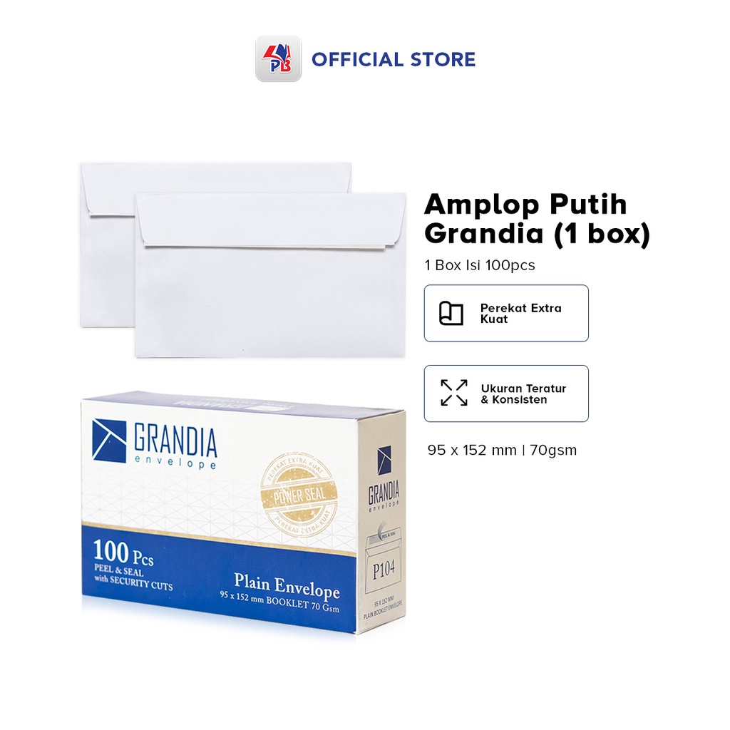 PUTIH White Envelope P 104 Grandia Small Plain Envelope With Adhesive ...