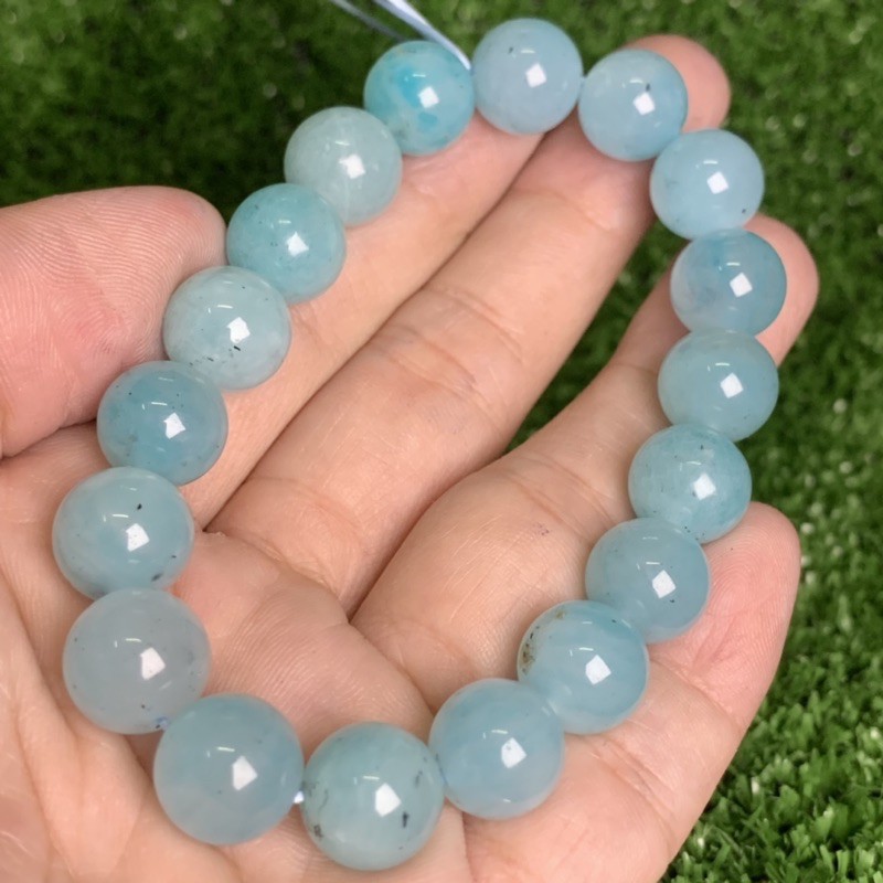 Amazonite Bracelet ～Light Blue-Green~ 11mm+- 天河石11米手链~浅绿蓝色～ Rantai ...