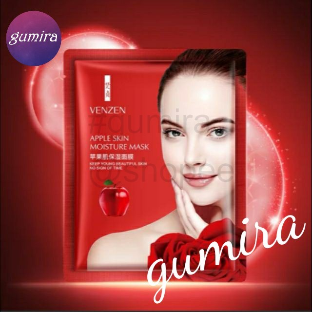 🇲🇾VENZEN APPLE MOISTURE WOMEN FACIAL MASK Moisturizing Smoothing Korean ...