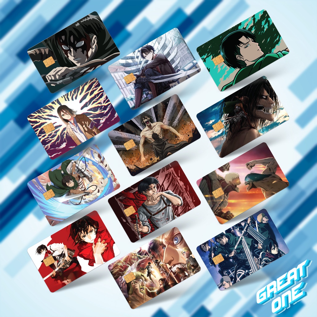 Attack on Titan Anime ATM Bank Sticker Card Cover Access Touch n Go ...