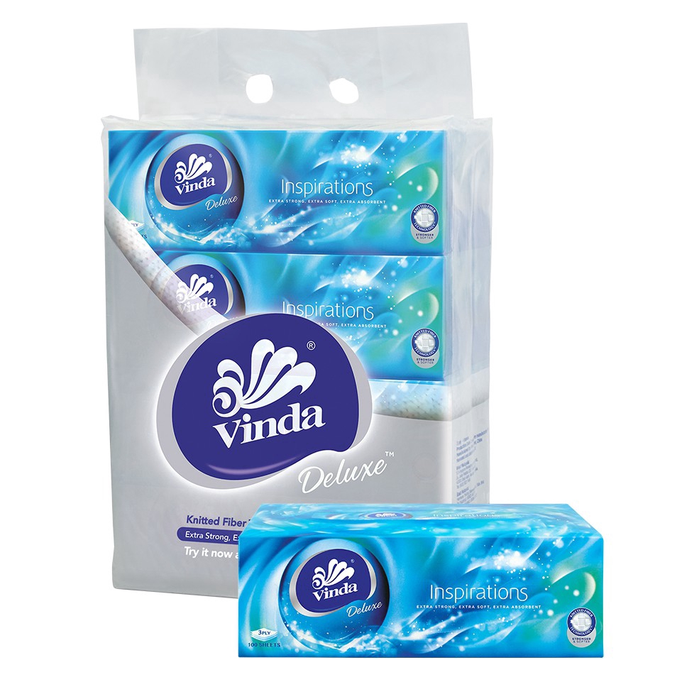 (80s x 4) Vinda Deluxe Box Pack Facial Tissue Unscented (100s x 4 ...