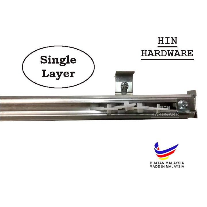 HIN Aluminium Curtain Railing Track (Single/Double Complete Set) / Besi ...