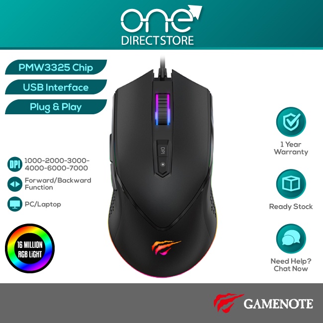 GAMENOTE MS814 7000DPI RGB Backlit Programmable Gaming Mouse | Shopee ...