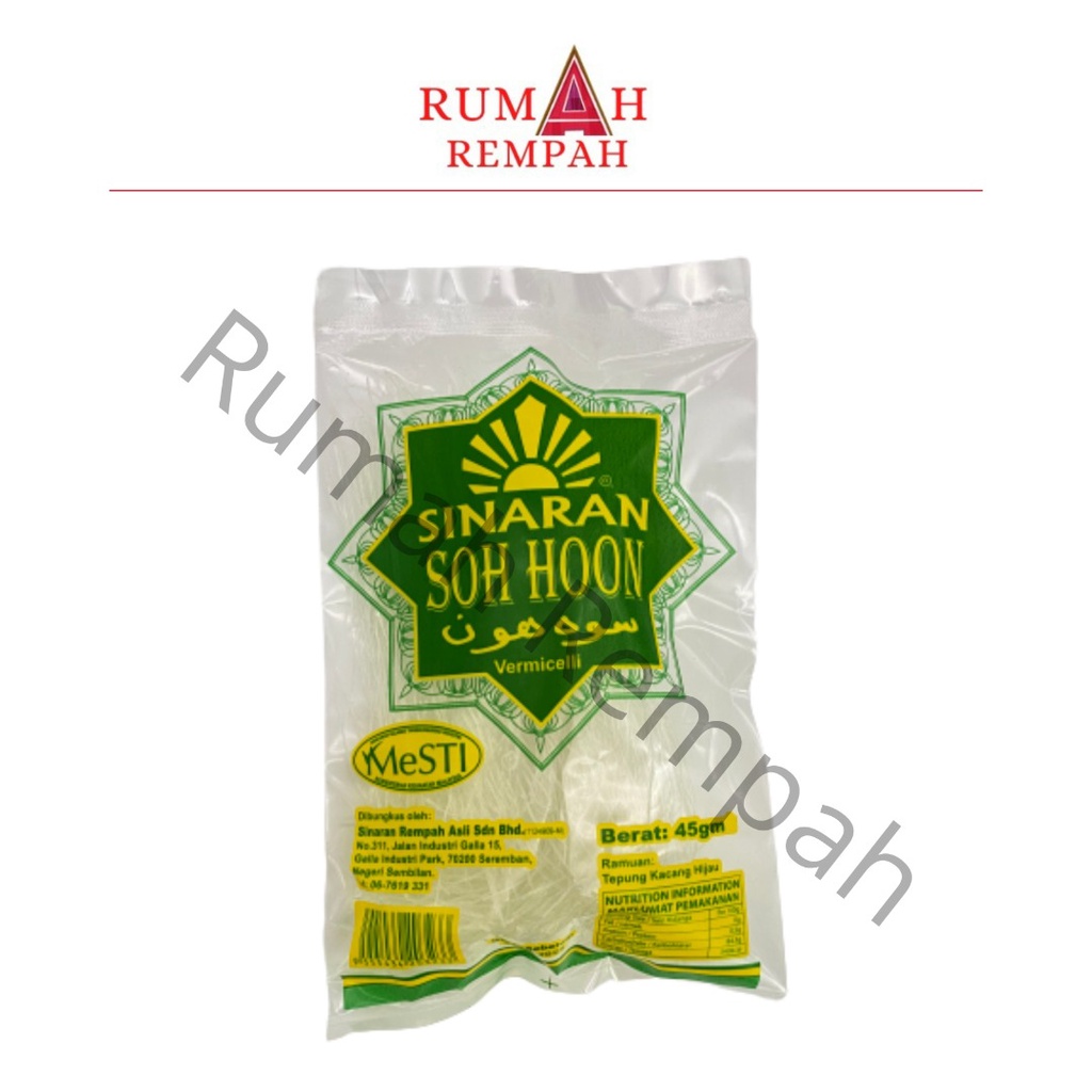 [ READY STOCK ] Sinaran | Soh hoon / Suhun (Cellophane Noodles) 45g x 5 ...