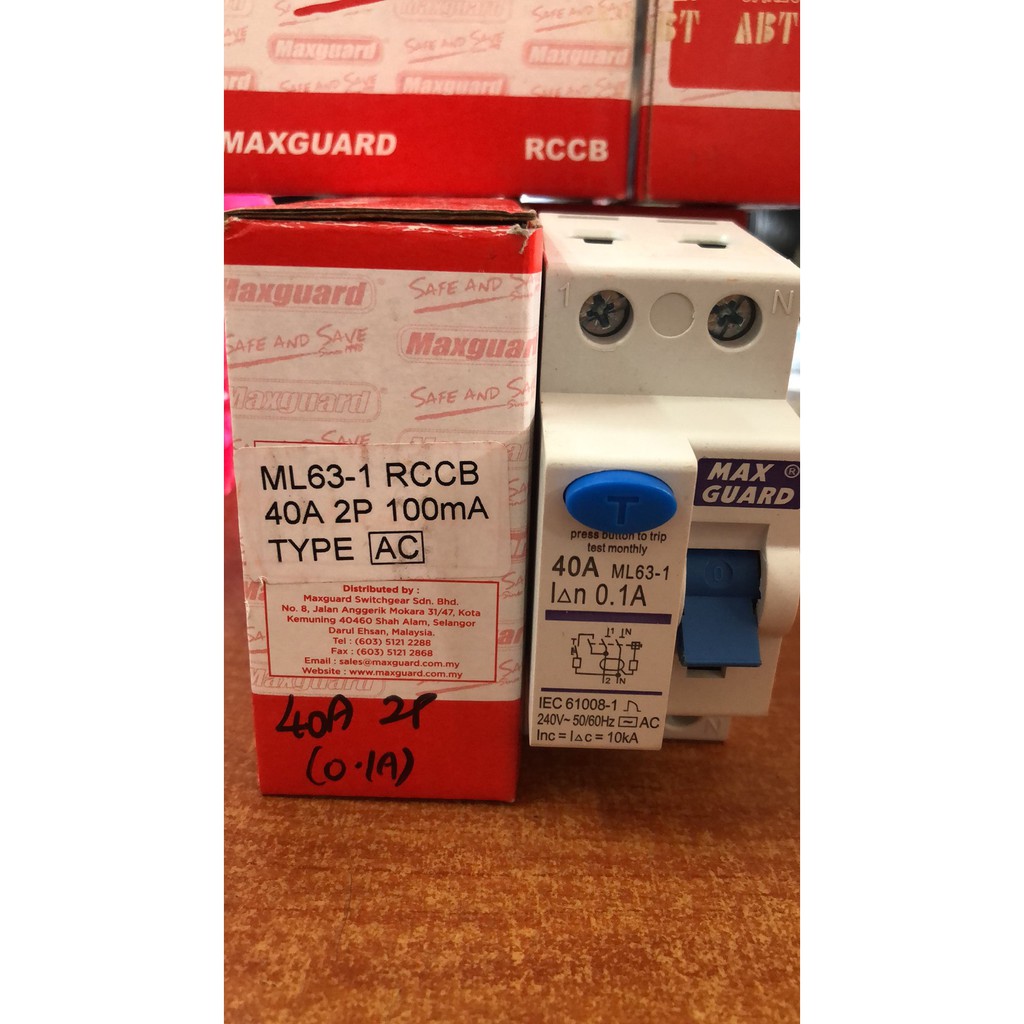 MAXGUARD ELCB 40A/63A (RCCB) (SIRIM APPROVED) | Shopee Malaysia
