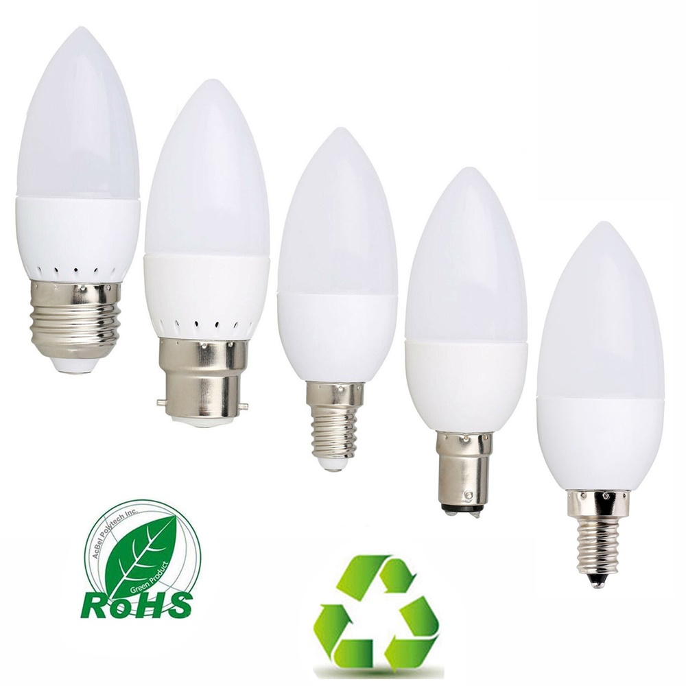 LED Candle Light Bulbs E12 E14 E27 B22 3W LED Chandelier Lamps Cool Warm Neutral White 220V 240V ...