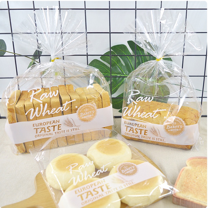 READY STOCK 100PCS RAW WHEAT OPP SELF ADHESIVE BREAD TOAST BAKERY ...