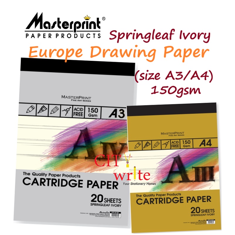 Portrait Size A3 / A4 Drawing Pad Ivory Off White Painting Paper Art ...