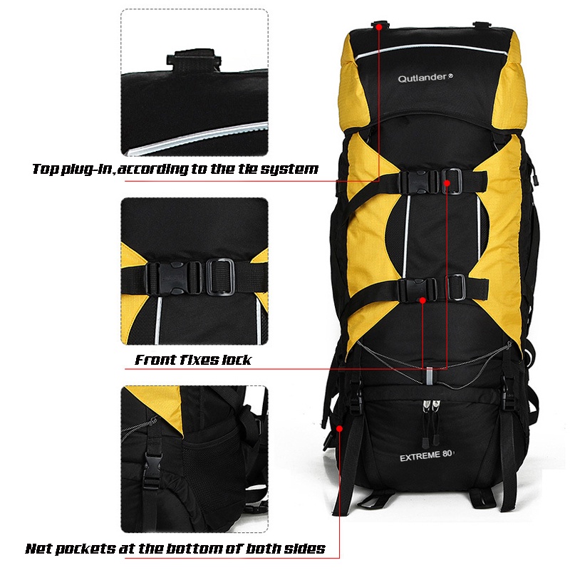 JDEX OUTLANDER Backpack Hiking Bag 80L Waterproof Men Women Outdoor ...