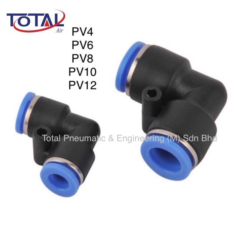 PV Series Union Elbow Push In Fitting PV4 PV6 PV8 PV10 PV12 Pneumatic ...