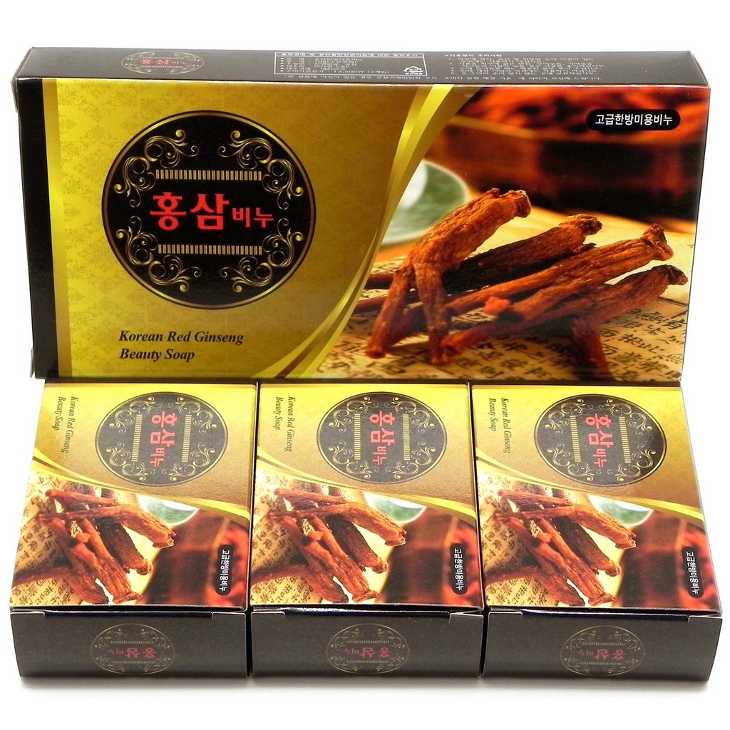 Korean Red Ginseng Beauty Soaps / Moisture And Nourishment Provides 1ea x 70g (3ea in 1 box ...