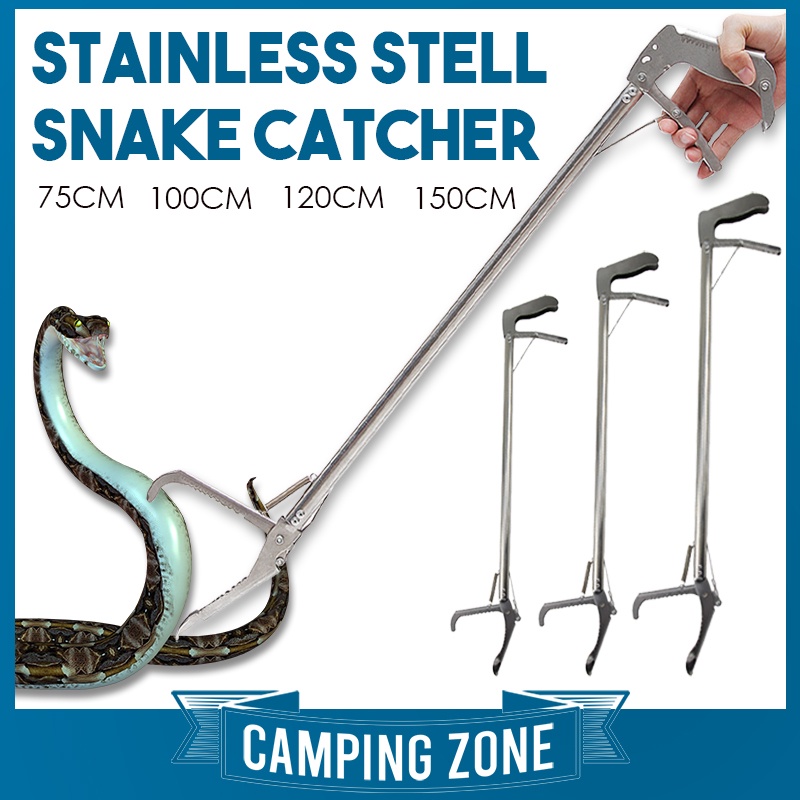 75cm 100cm 120cm 150cm Stainless Steel Snake Catcher Snake Tong Reptile ...