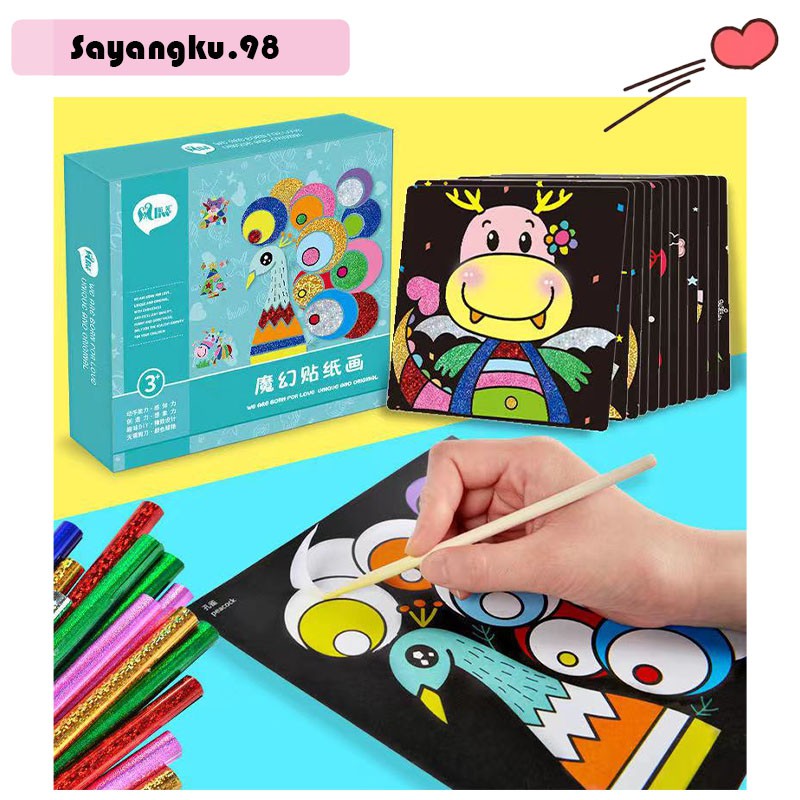 Creative Diy Coloring Set For Children 12 Picture Handmade Diy ...