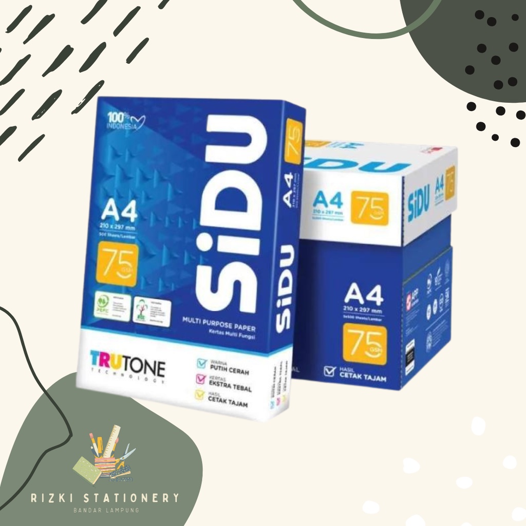 (1 Ream) HVS Q / A4 / F4 paper 75 gsm / 80 gsm / gr SiDu Sinar Dunia ...