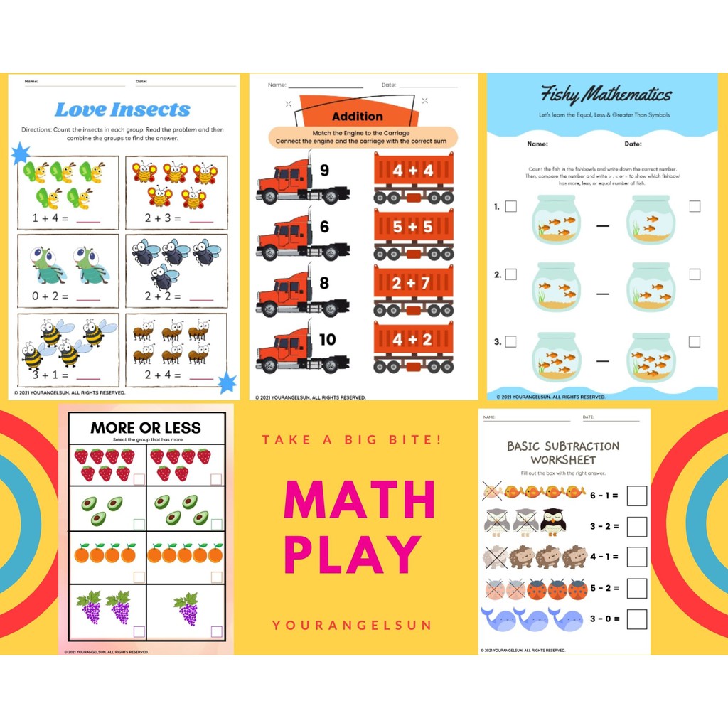 [005] Printable Maths Preschool worksheets Play | Shopee Malaysia