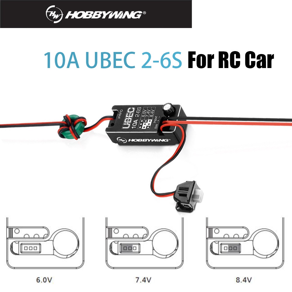 HOBBYWING 10A BEC UBEC 2-6s Adjustable Voltage for Traxxas Xmaxx Slash ...