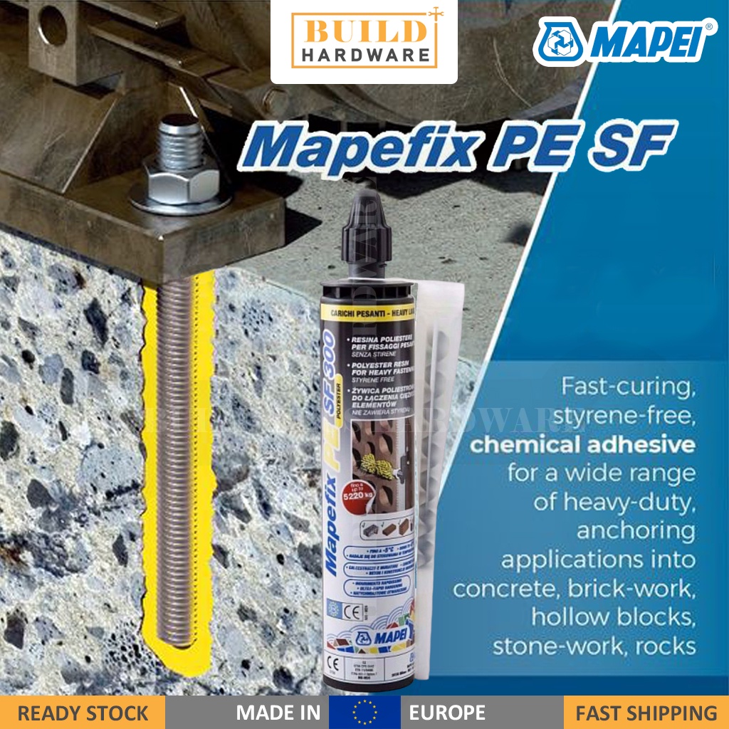 MAPEI 300ml Mapefix PE SF 300 锚固化学胶粘剂 Styrene-free Polyester Resin Chemical Fastener Heavy Loads ...