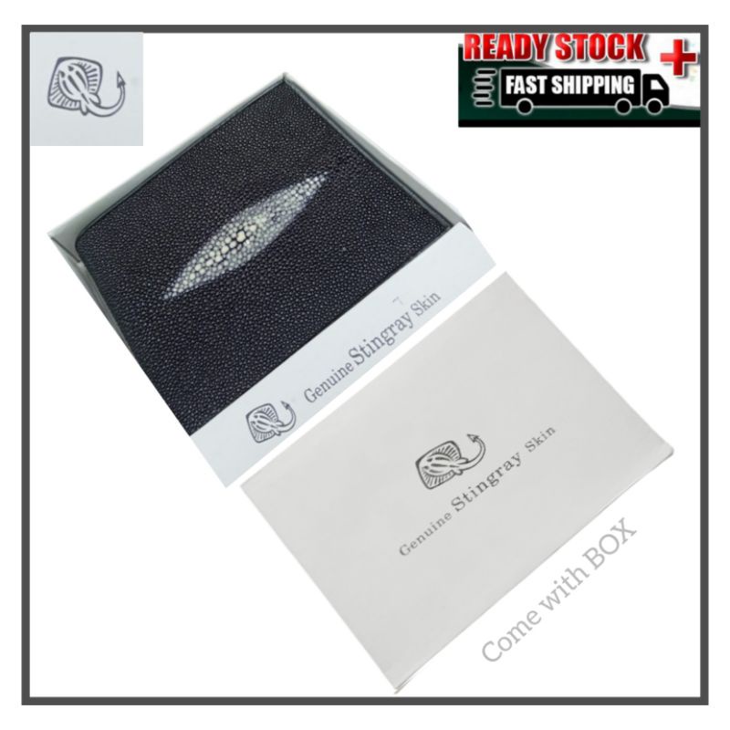 Classic Genuine Stingray Leather Bi-Fold Wallet - Fish Skin Wallet Come ...