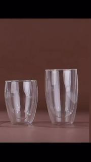 (Ready Stock)Coffee Espresso Tea Double Wall Borosilicate Glass Cup Mug Handle 80ml 150ml 250ml ...