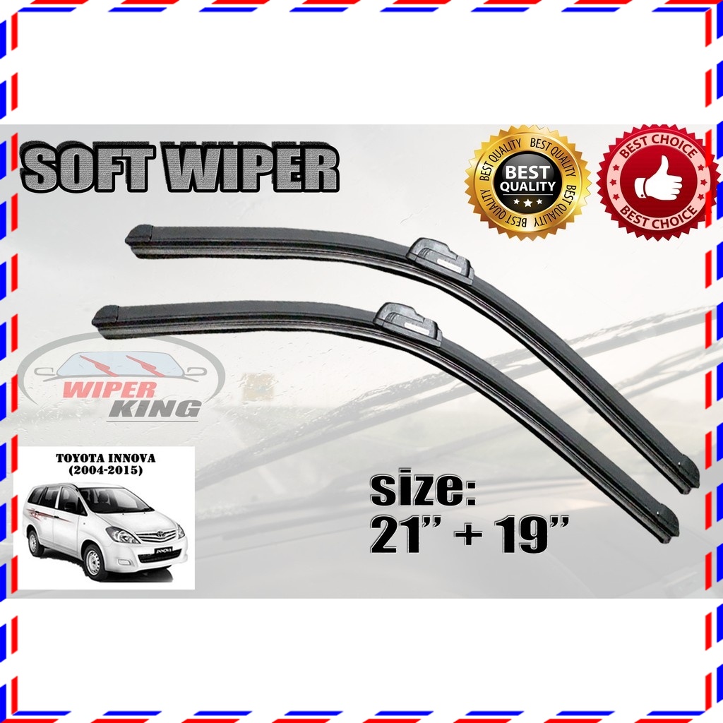 Toyota Innova (2004-2015) Soft Car Wiper Blade Set (21" + 19") | Shopee ...