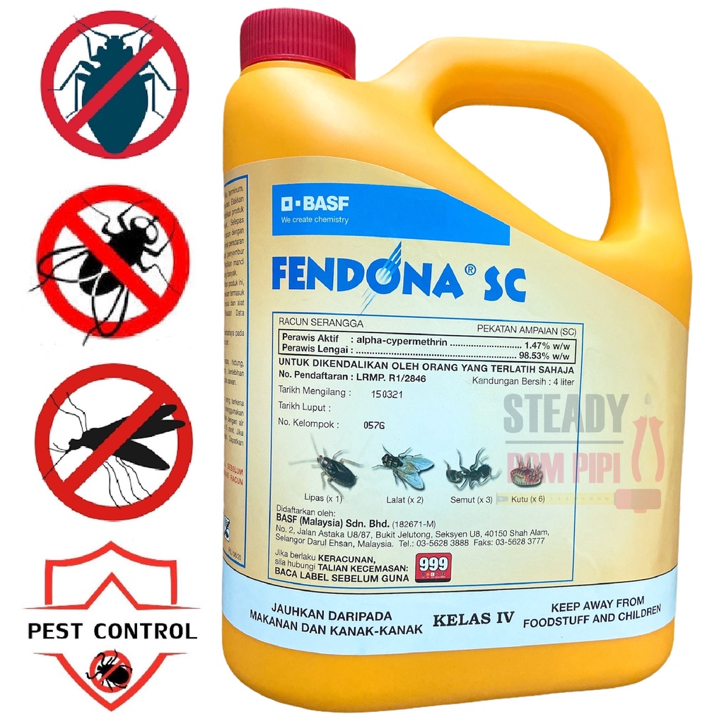 4L BASF FENDONA SC / ANTI MOSQUITO / PEPIJAT / BED BUG / LALAT / NYAMUK ...