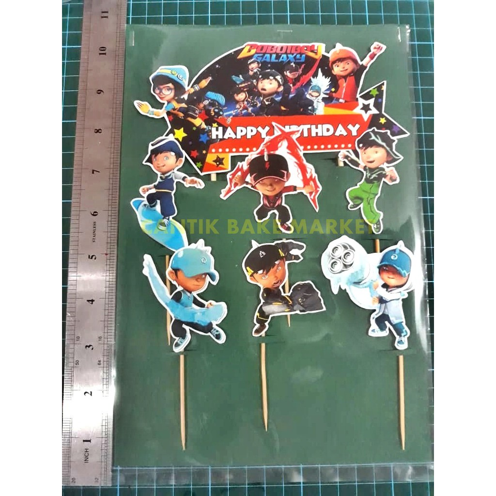 BOBOIBOY GALAXY Cake Topper Happy Birthday Ready stock Laminated ...