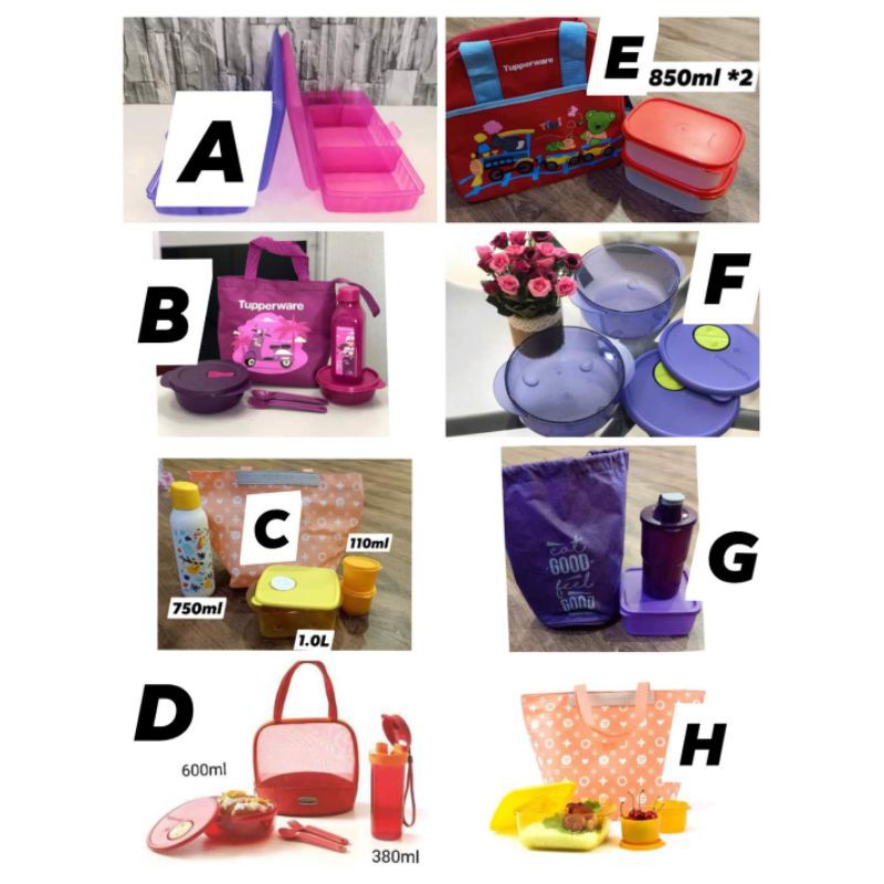 Tupperware lunch set with pouch | Shopee Malaysia