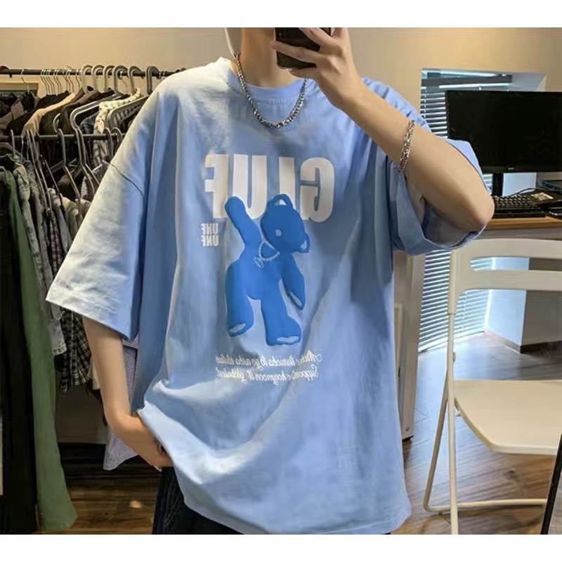 S-4XL Pure Cotton Short-sleeved T-shirt Men's Summer Loose Printing Couples T-shirt Men 纯棉短袖t ...