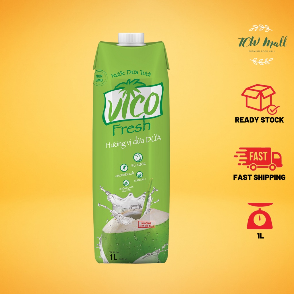 VICO FRESH 100% Fresh Pandan Coconut Water - 1L Prisma Pack (Product Of ...