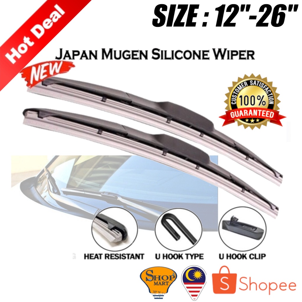 Japan Mugen Hybrid 3 Section Silicone Wiper Blade Car Windshield ...