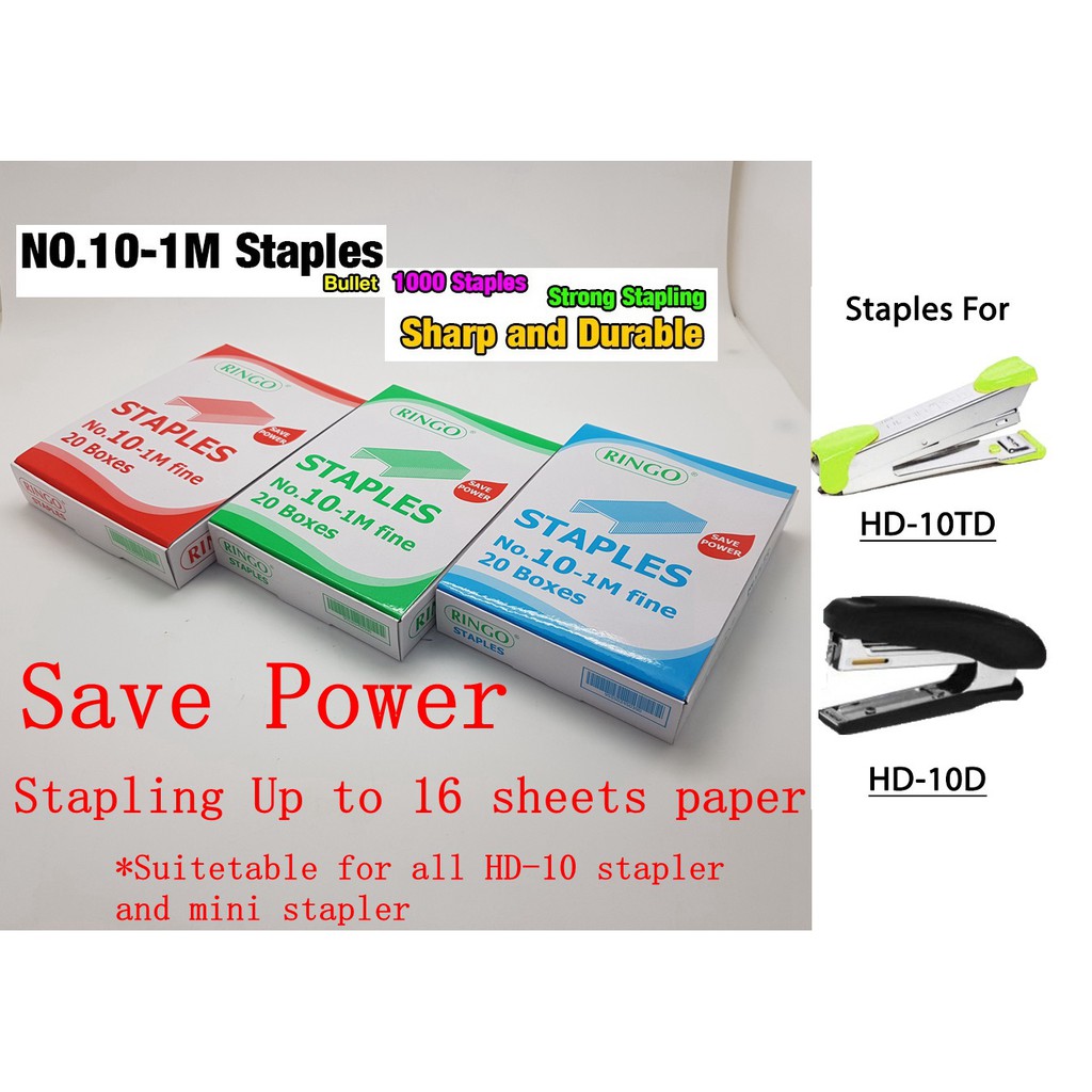 (READY STOCK) RINGO Staples No.10-1M Fine -20BXS ( MAX Alternative ...