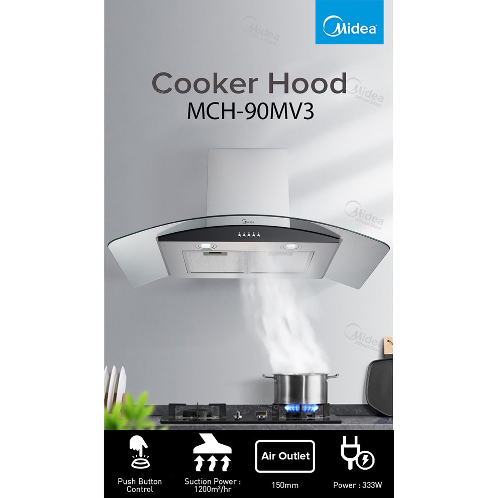MIDEA MCH-90MV3 COOKER HOOD WITH CHARCOAL FILTER(NEW) | Shopee Malaysia