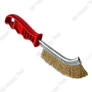 Brass Coated Spid Wire Brush 24cm PVC Handle Steel Bristles Hand Brush ...
