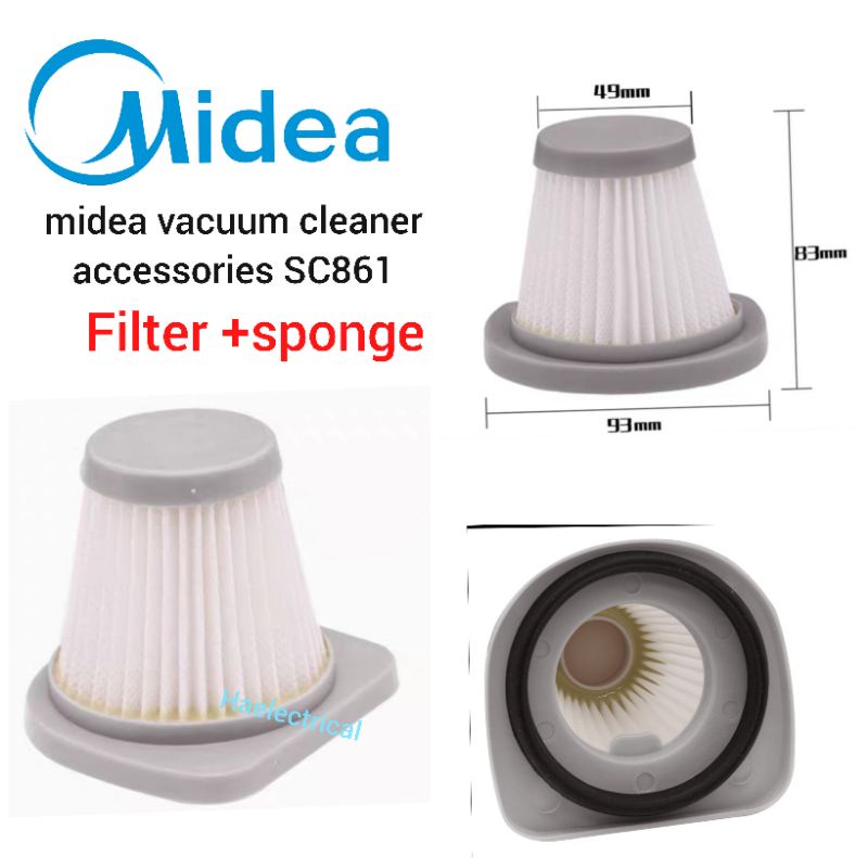midea vacuum cleaner accessories SC861 861A (filter +sponge) | Shopee ...