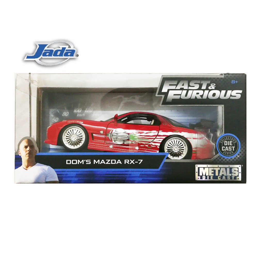 JADA 1:24 FAST & FURIOUS METAL DIE CAST DOM'S 1993 Mazda RX-7 FD3S (RED ...