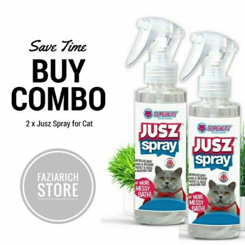 COMBO 2 Bottle 150ML Jusz Spray Ubat Fungus Kucing Kurap Luka Kutu ...