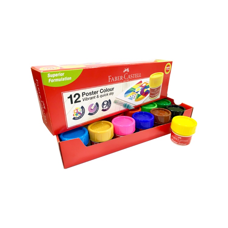 FABER-CASTELL Poster Colour 15cc (12 Colours) | Shopee Malaysia