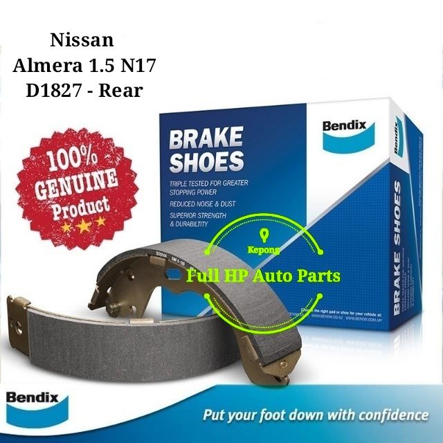 Original Bendix D1827 Rear Brake Shoe - Nissan Almera 1.5 N17 | Shopee Malaysia